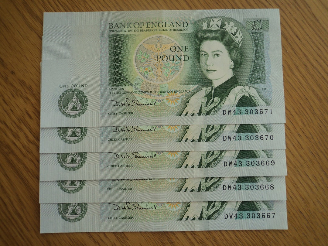 5 One Pound Note in Order 67 68 69 70 71 - Etsy