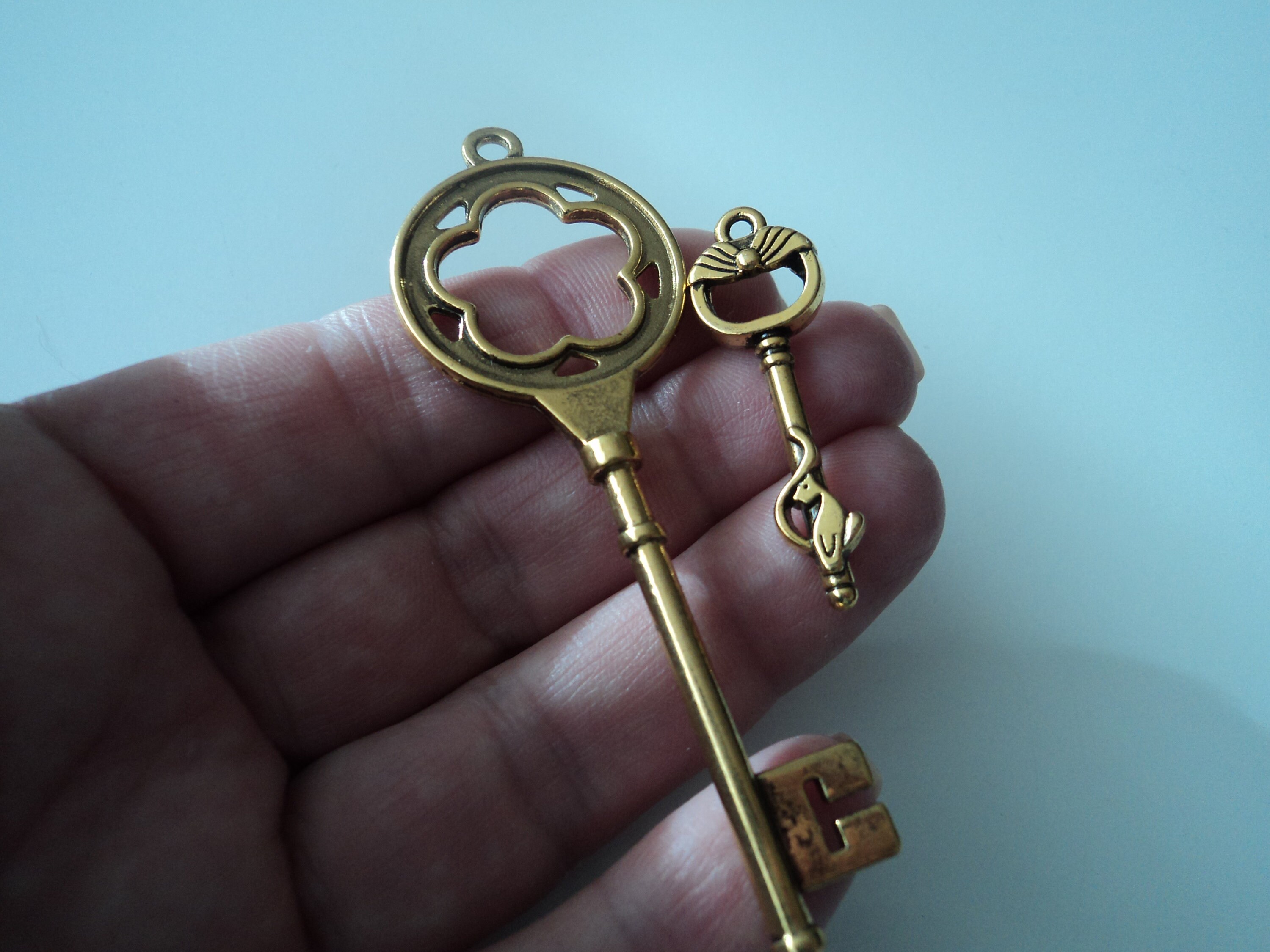 Vintage Style Claddagh and Skeleton Pendant Keys - Etsy