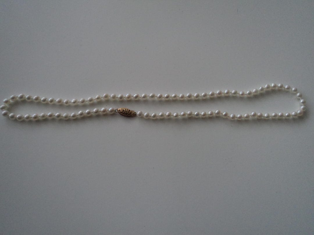 GSJ Signed Cultured Pearl 14 Ct Gold Clasp - Etsy