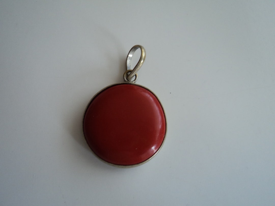Victorian Red Coral Pendant - Etsy