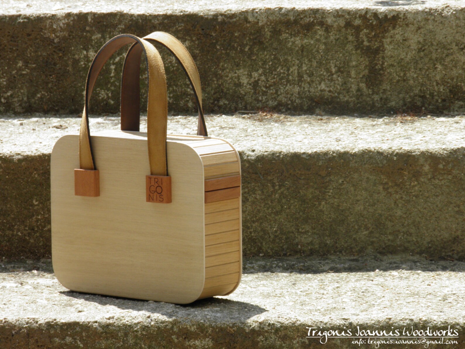 Wooden Hand Bag With ''camel'' Suede Leather Handles - Etsy
