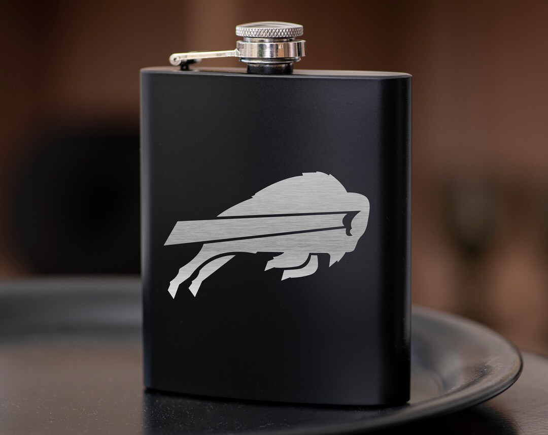 Buffalo Bills Flask 7oz Personalized Gift for Husband Black Hip Flask ...