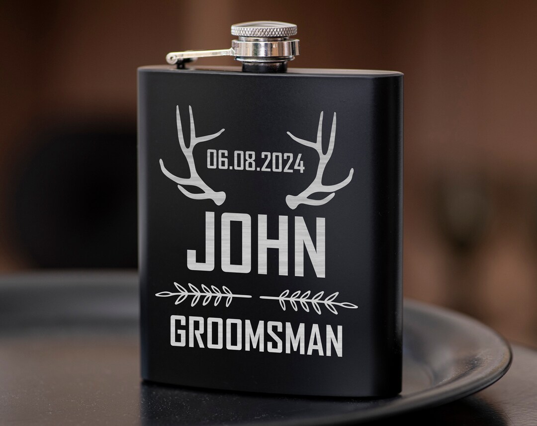 Groomsman Gift Flask, Personalized Groomsmen Flasks 7oz, Bachelor Party ...