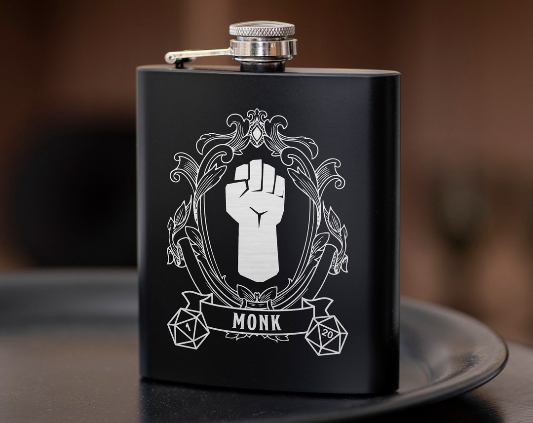 Monk Class Dnd Hip Flask 7oz Gift for Dnd Party, Great Gift Idea for ...