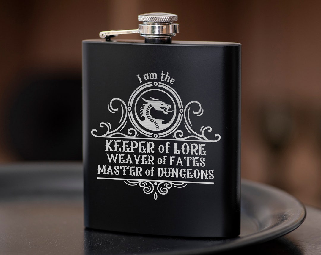 Dungeon Master Gift Flask 7oz / Keeper of Lore, Master of Dungeons ...
