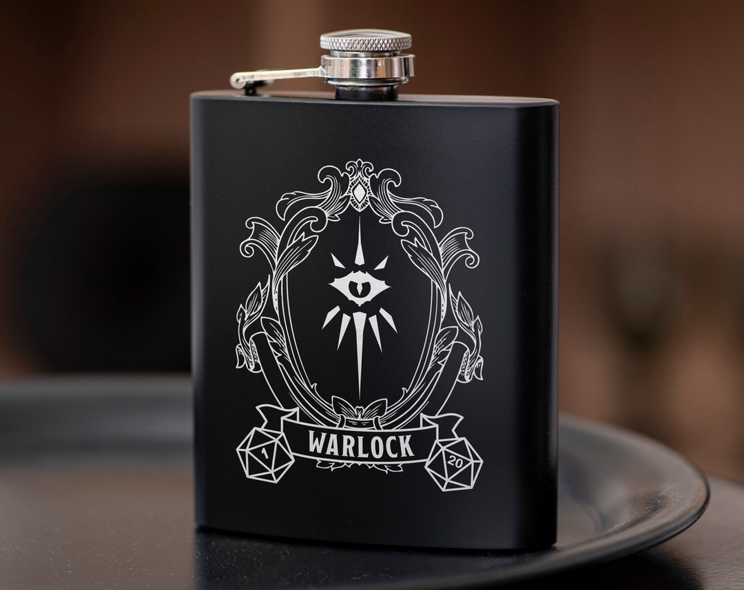 Warlock Class Dnd Hip Flask 7oz Gift for Dnd Party, Great Gift Idea for ...