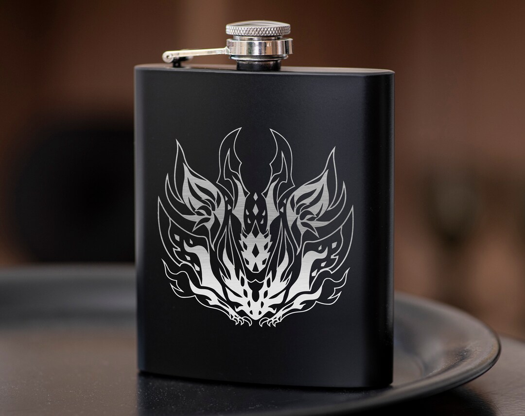 Xeno'jiiva MHW Black Hip Flask 7oz Stainless Steel / Great Gift Idea ...