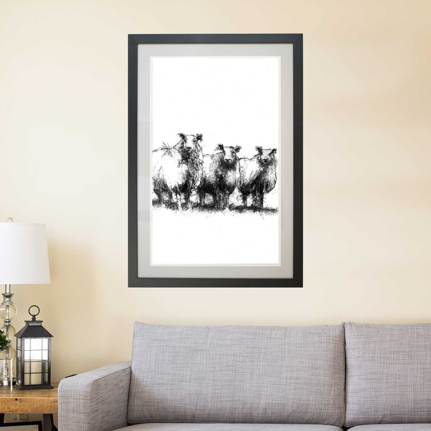 Blue Faced Sheep Sketch | Limited Edition Fine Art Print From Original ...