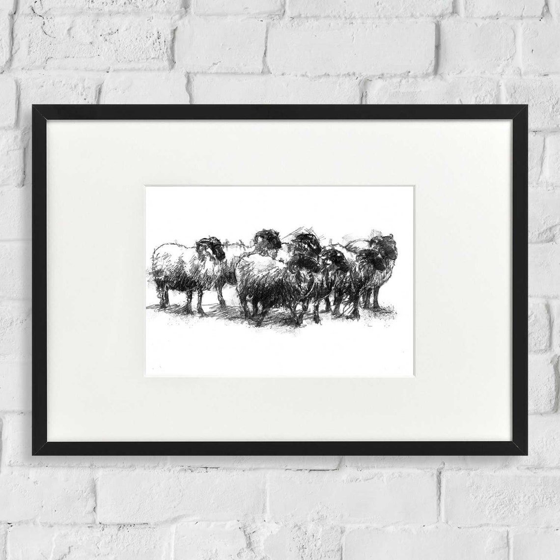 Sheep Flock Sketch | Limited Edition Fine Art Print From Original ...