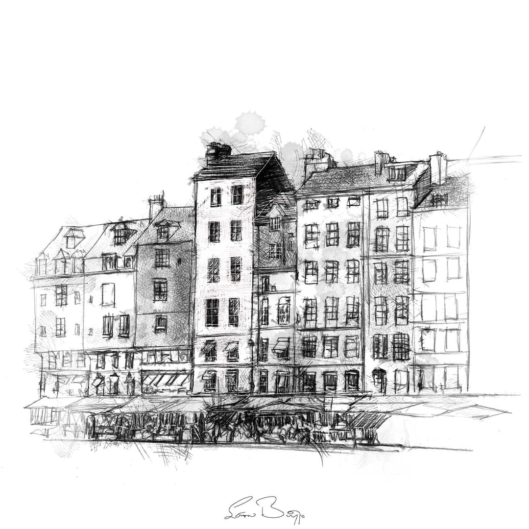 Honfleur Harbour Sketch | Limited Edition Fine Art Print From Original ...