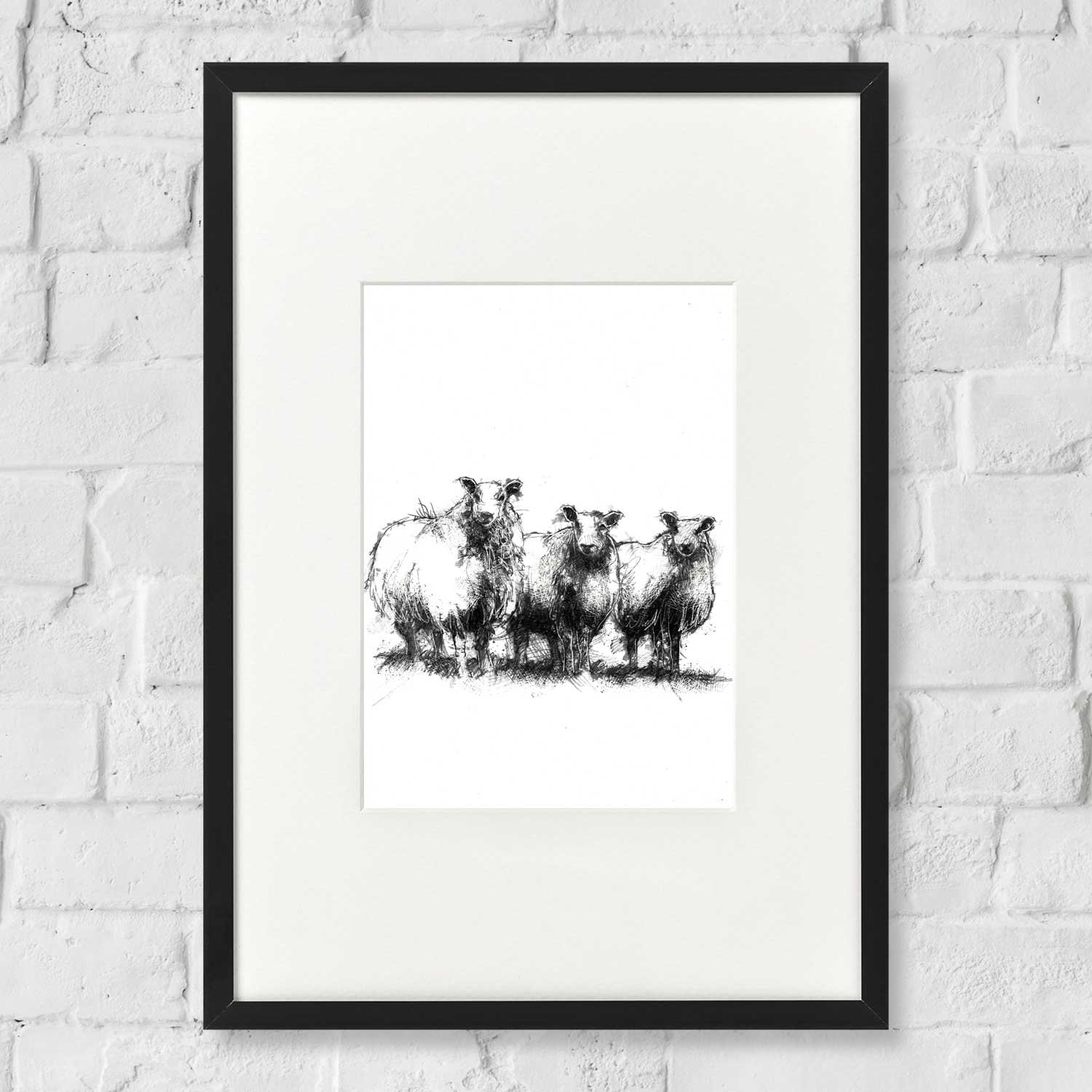 Blue Faced Sheep Sketch | Limited Edition Fine Art Print From Original ...