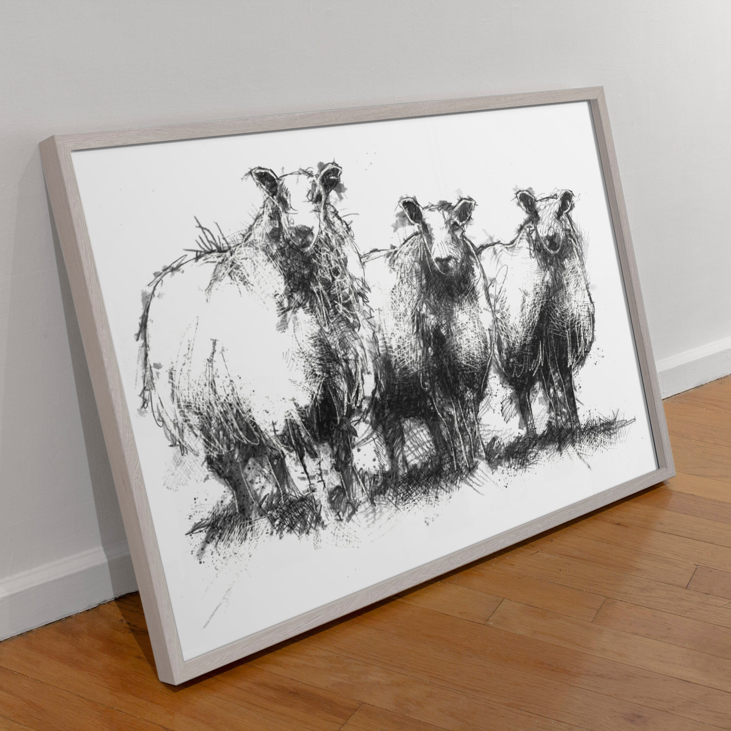 Blue Faced Sheep Sketch | Limited Edition Fine Art Print From Original ...