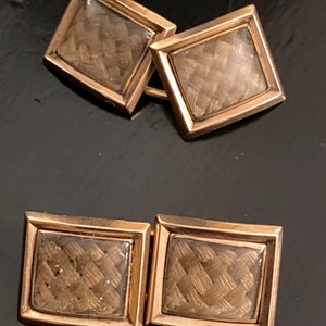 Antique Rose Gold Hairwork Mourning or Sentimental Georgian Era ...