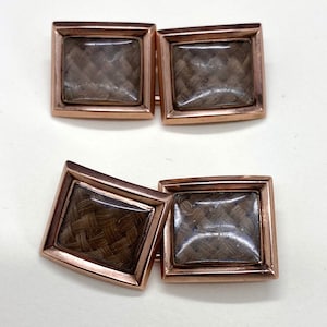 Antique Rose Gold Hairwork Mourning or Sentimental Georgian Era ...