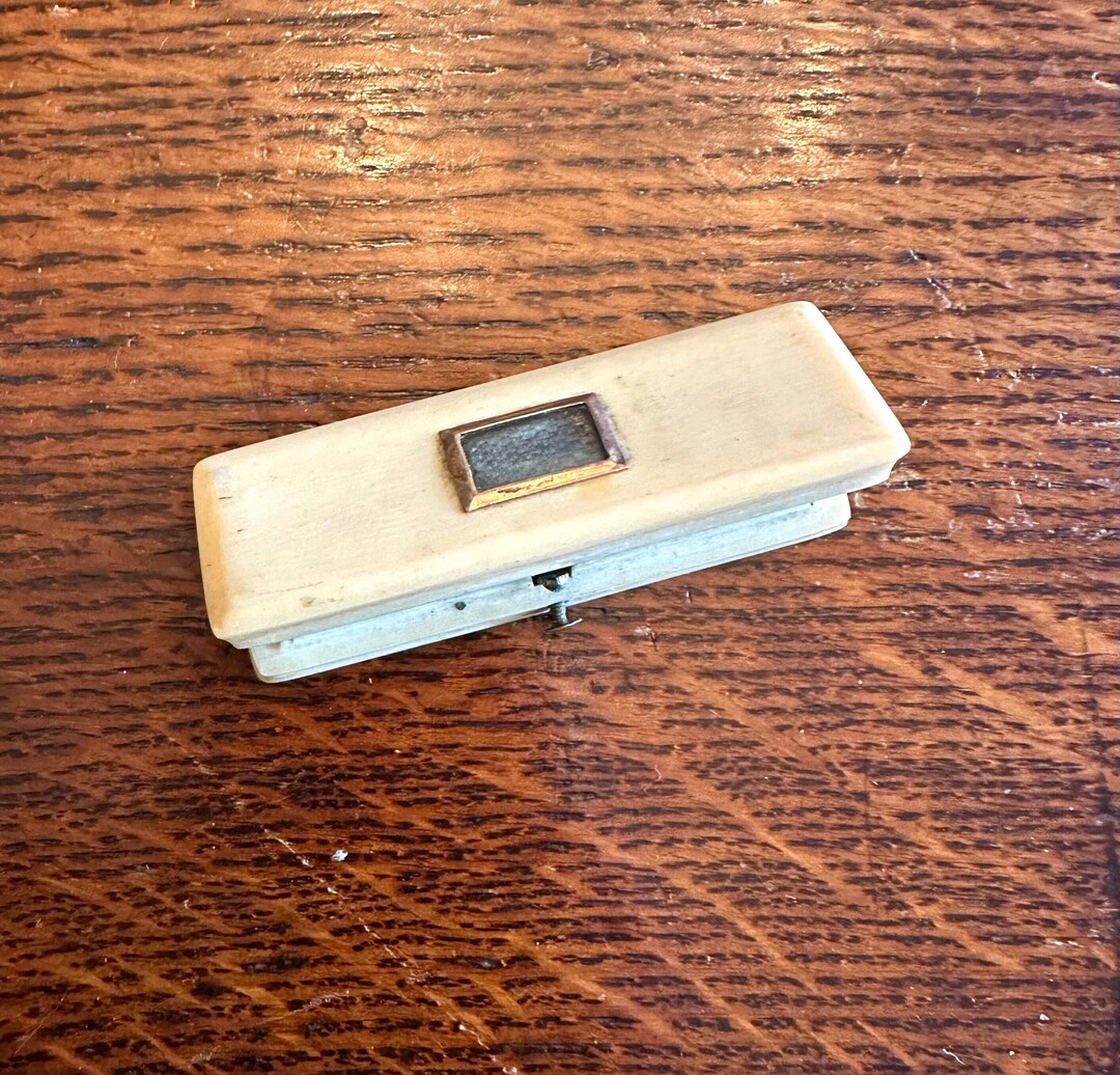 Antique Georgian Toothpick Box With Sentimental Hair Panel Mirror ...