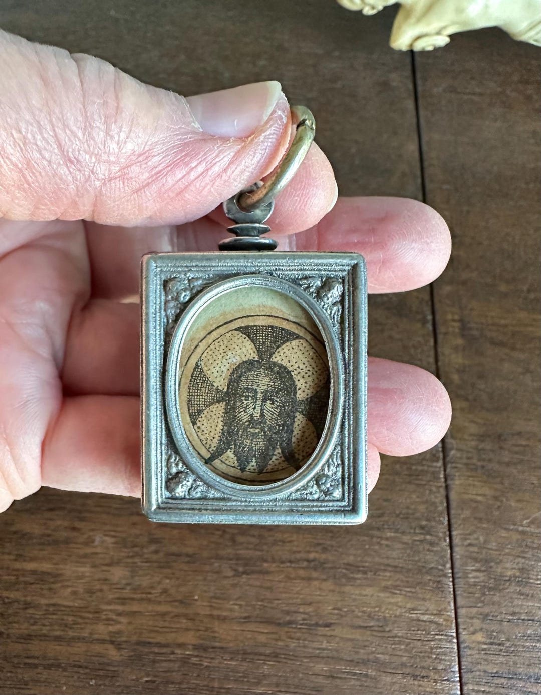 Spanish Colonial Silver Devotional Double-sided Locket With Prints of ...