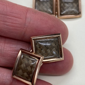 Antique Rose Gold Hairwork Mourning or Sentimental Georgian Era ...