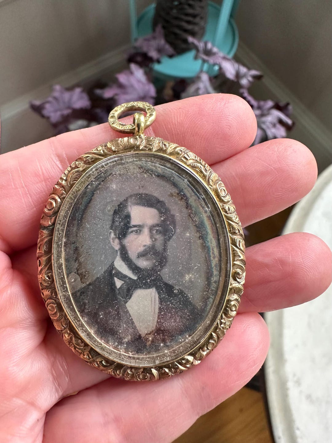 Antique Daguerreotype Photograph Locket With Hairwork English Circa ...