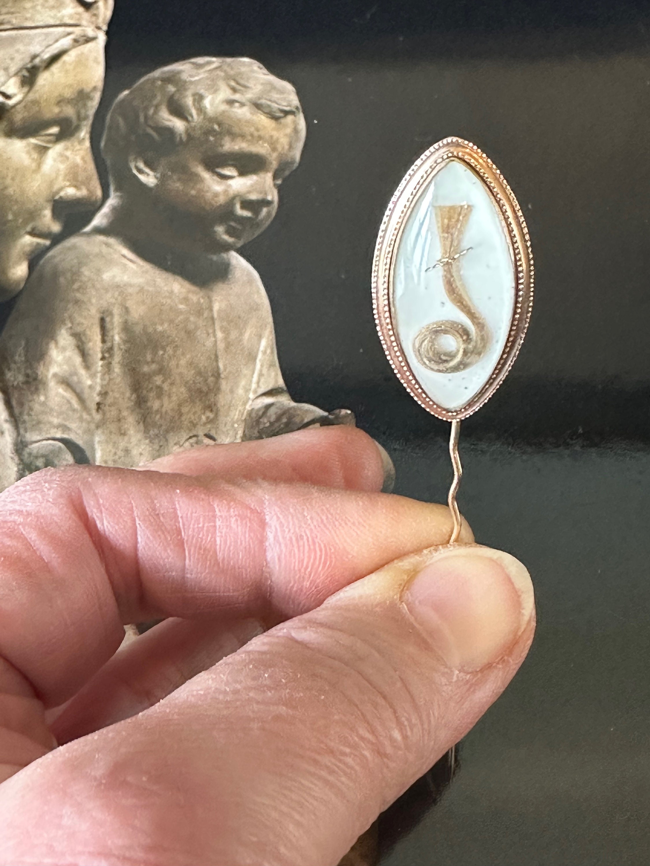 Antique English Georgian Era Gold Stickpin With Curl of Hair Under ...