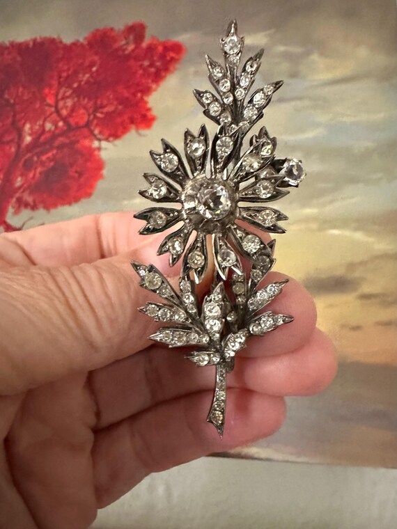 Antique Victorian en Tremblant Flower Corsage Brooch Paste Set in Silver Mid late 19th Century Etsy
