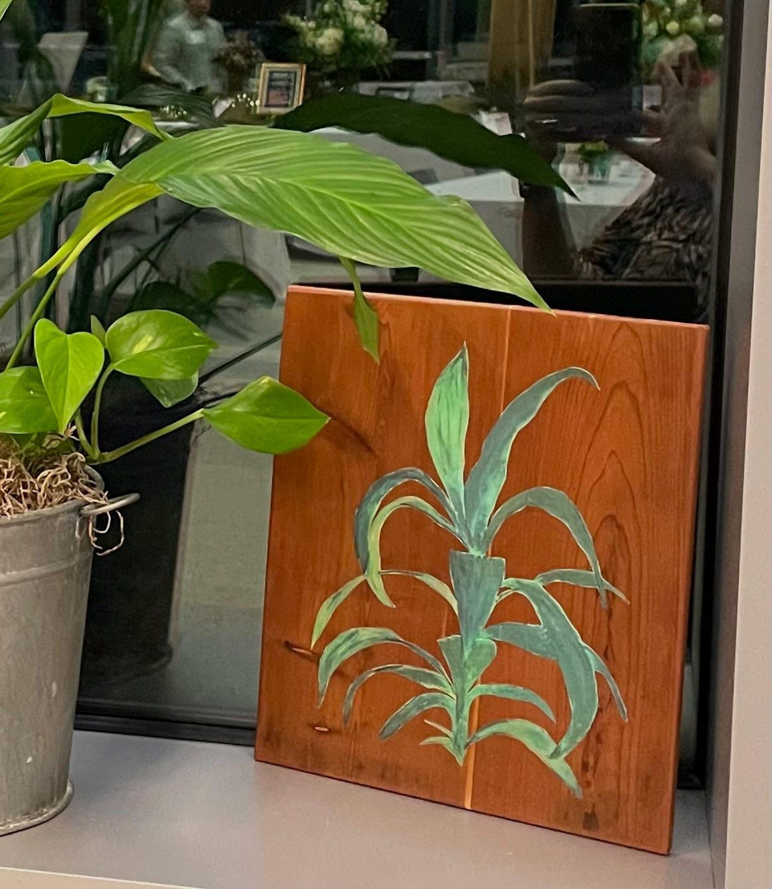 Dracaena Watercolor Print on Reclaimed Wood | Wall Decor Plant ...