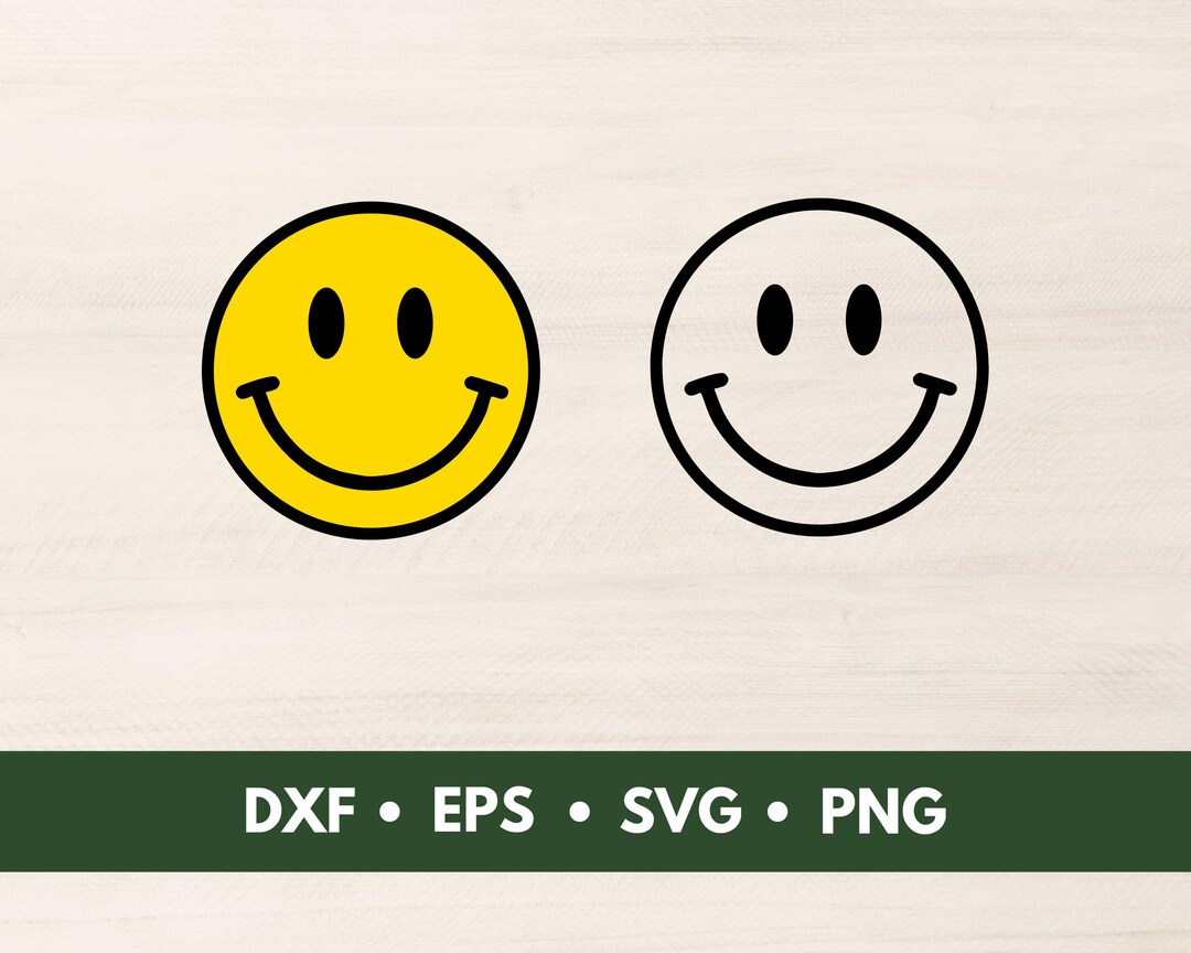 Smiley Face Clipart, Smiley Face Cut File, Smiley Face Silhouette - Etsy