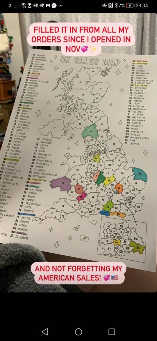 UK Postcode Sales Map DIGITAL DOWNLOAD Small Business | Etsy