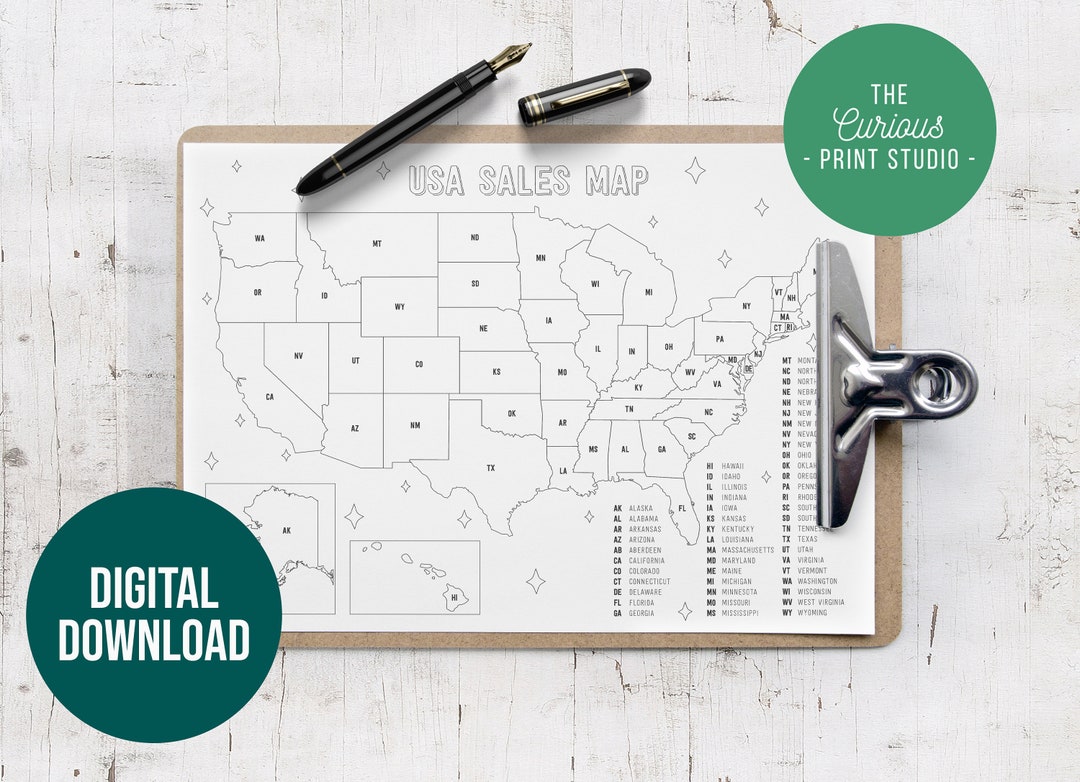 USA Postcode Sales Map Small Business Tracker Sales Tracker - Etsy