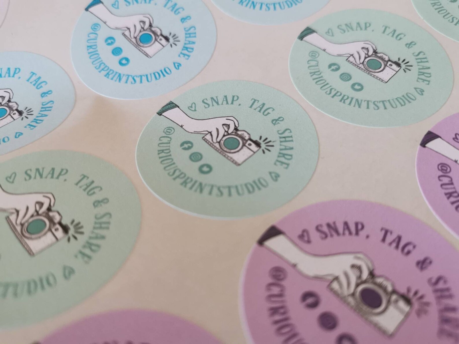 Snap Tag Share Stickers Cute Packaging Stickers Business - Etsy