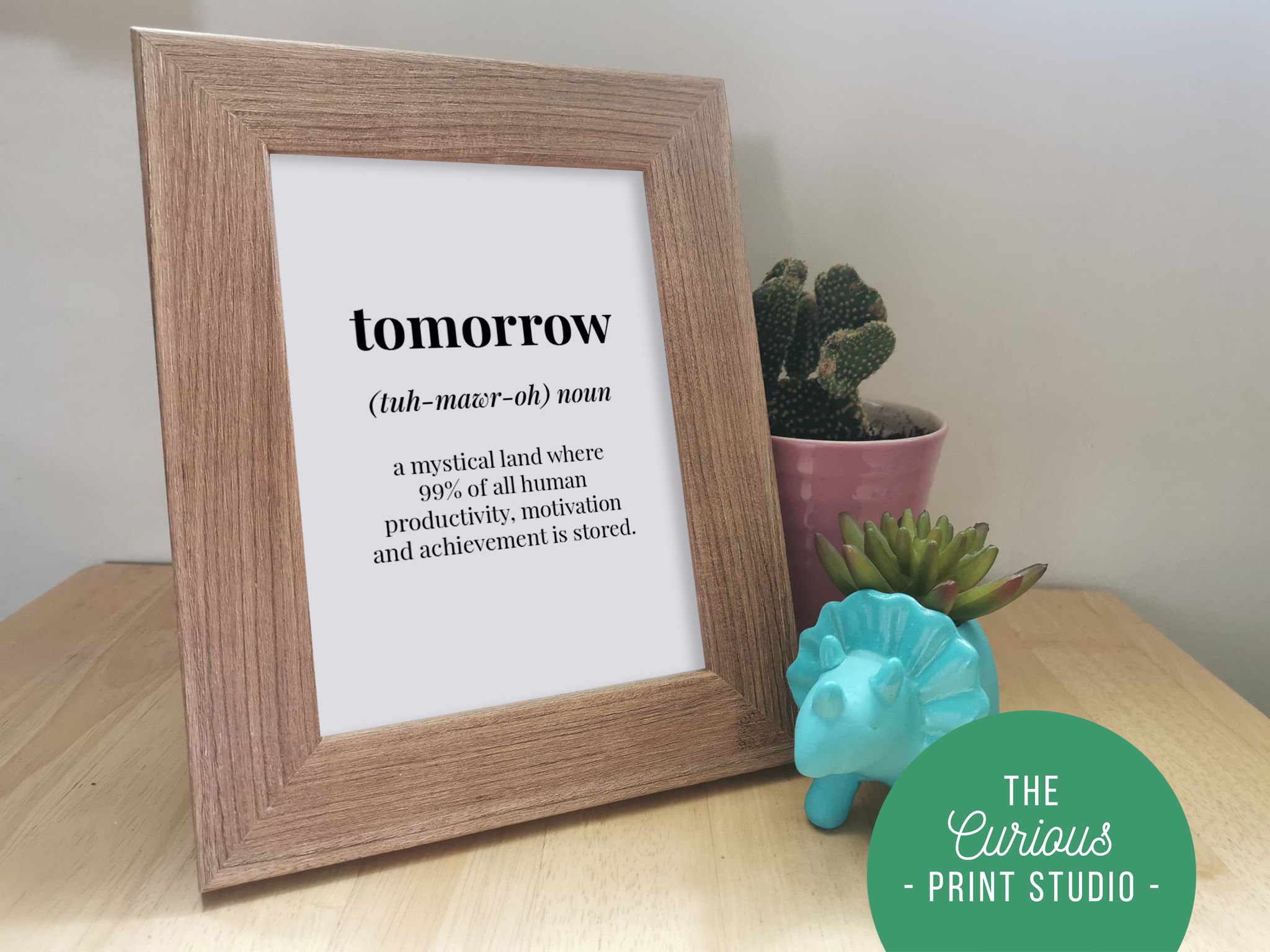 Tomorrow Definition Print in A5 A4 Minimal Black White Print | Etsy