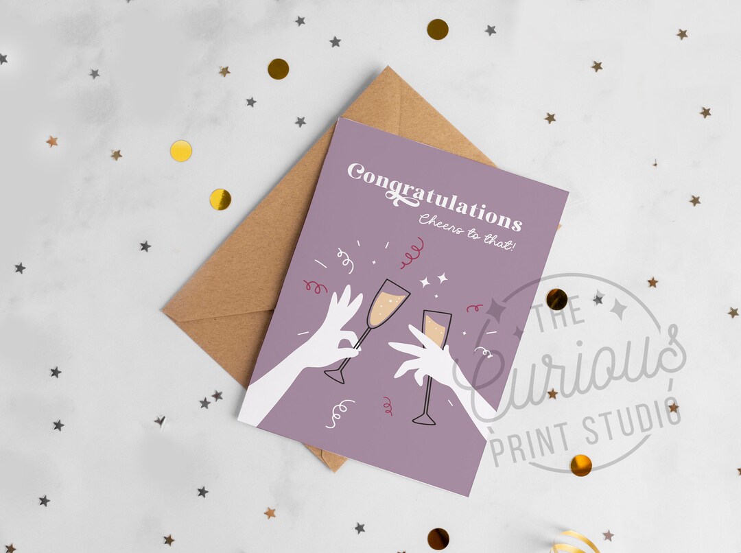 Hand Drawn Congratulations Card, Cute Congrats Birthday Cards ...