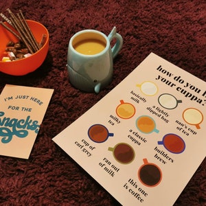 Cup of Tea Swatch Chart, Tea Colour Chart, A6 A5 A4 A3 A2 Print, Cup of ...