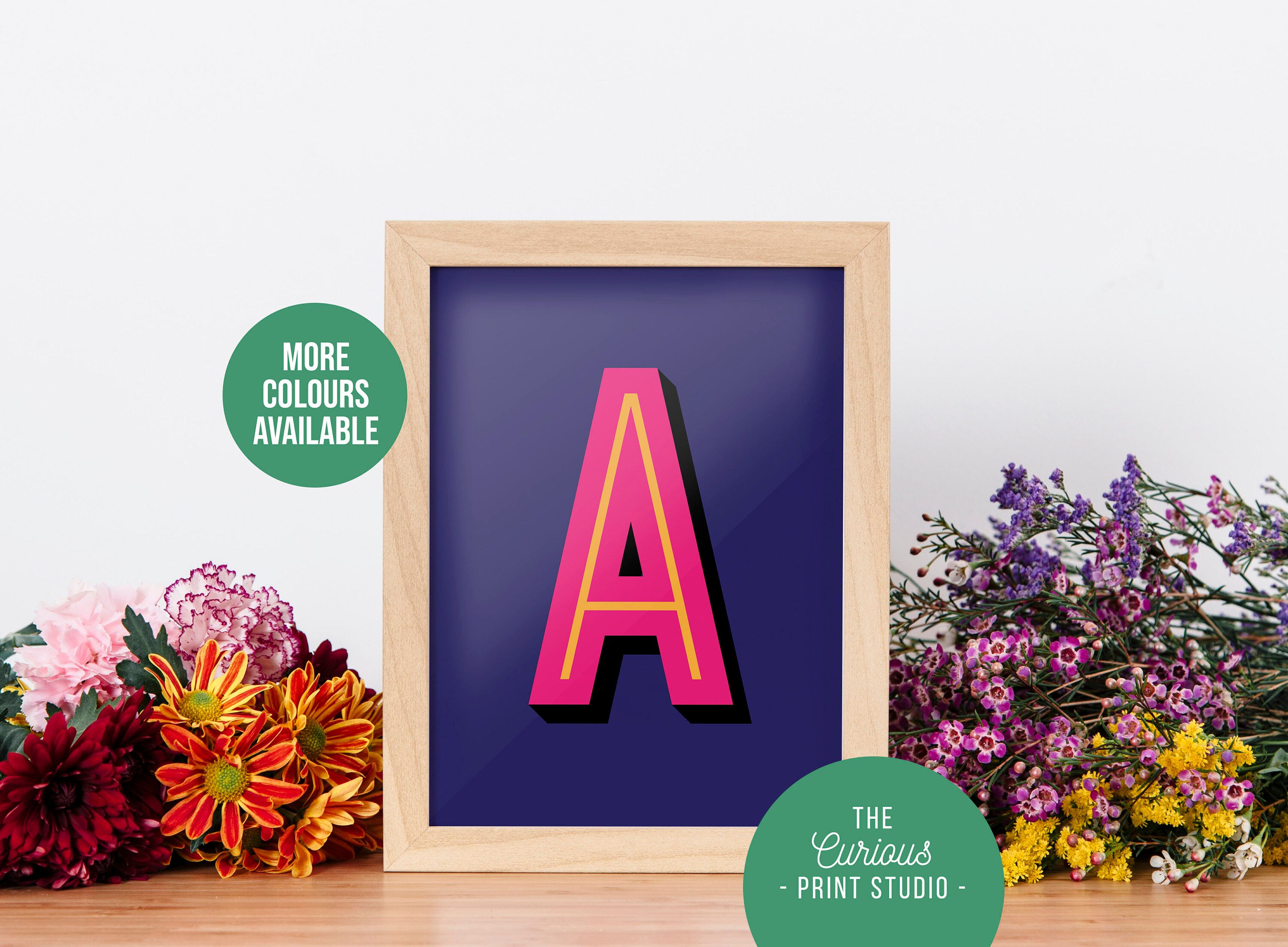 Bold Letter Print retro Custom Alphabet Personalised Wall - Etsy UK