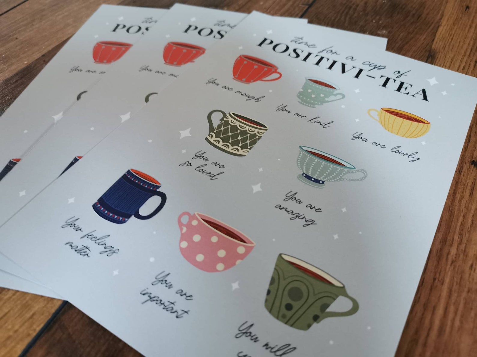 Positivi-tea, Self Affirmation Print, Positivitea, A6 A5 A4 A3 A2, Cup ...