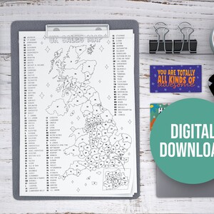UK Postcode Sales Map DIGITAL DOWNLOAD, Small Business Tracker, Sales ...