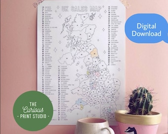 UK Postcode Sales Map DIGITAL DOWNLOAD, Small Business Tracker, Sales ...