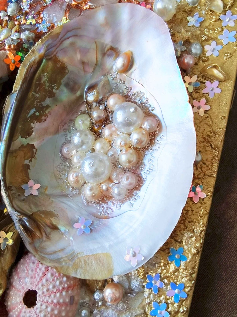 Original Artwork Aphrodite Coastal Ocean Wall Art Sea Shell Art Wall ...