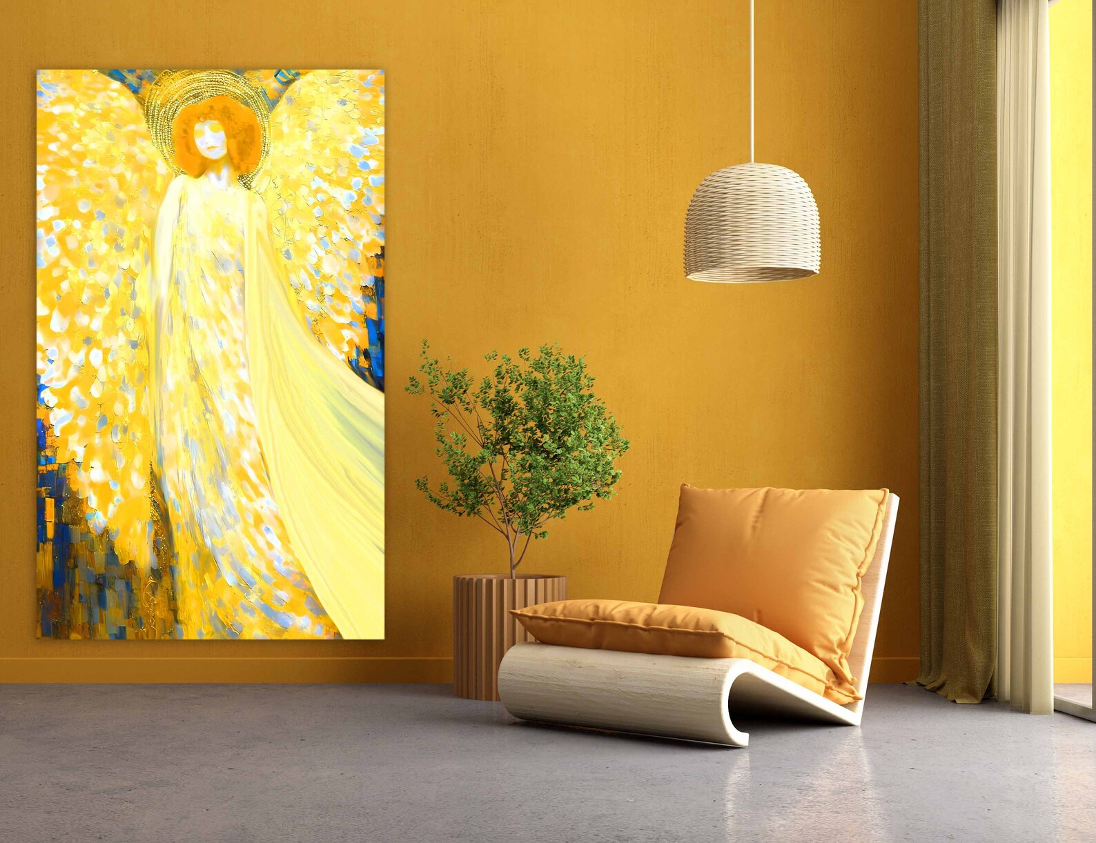 Angel Large ORIGINAL Painting Canvas Oil Acrylic Angel Large Wall Art ...