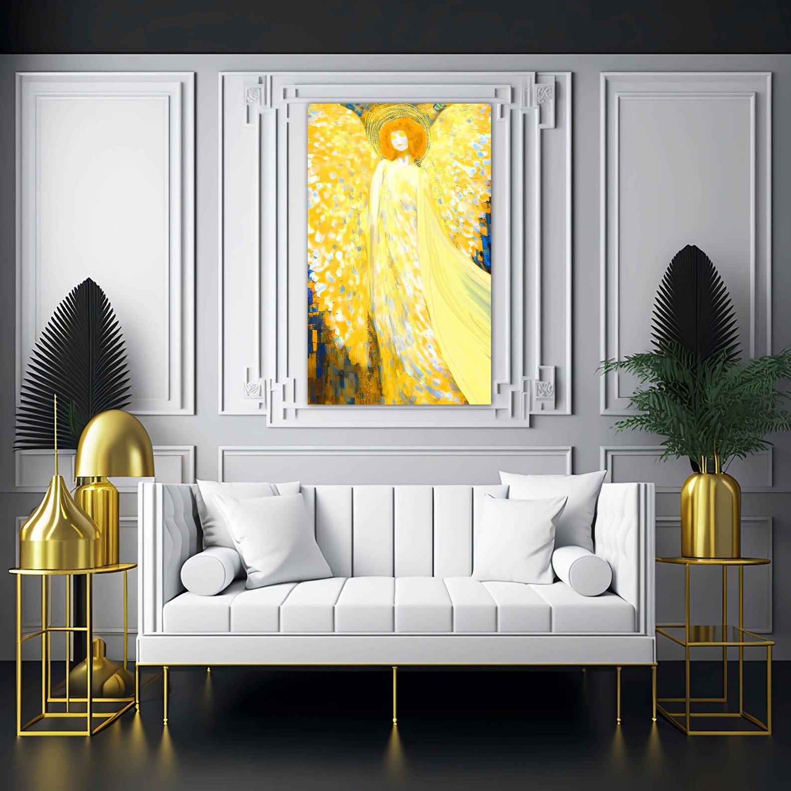Angel Large ORIGINAL Painting Canvas Oil Acrylic Angel Large Wall Art ...