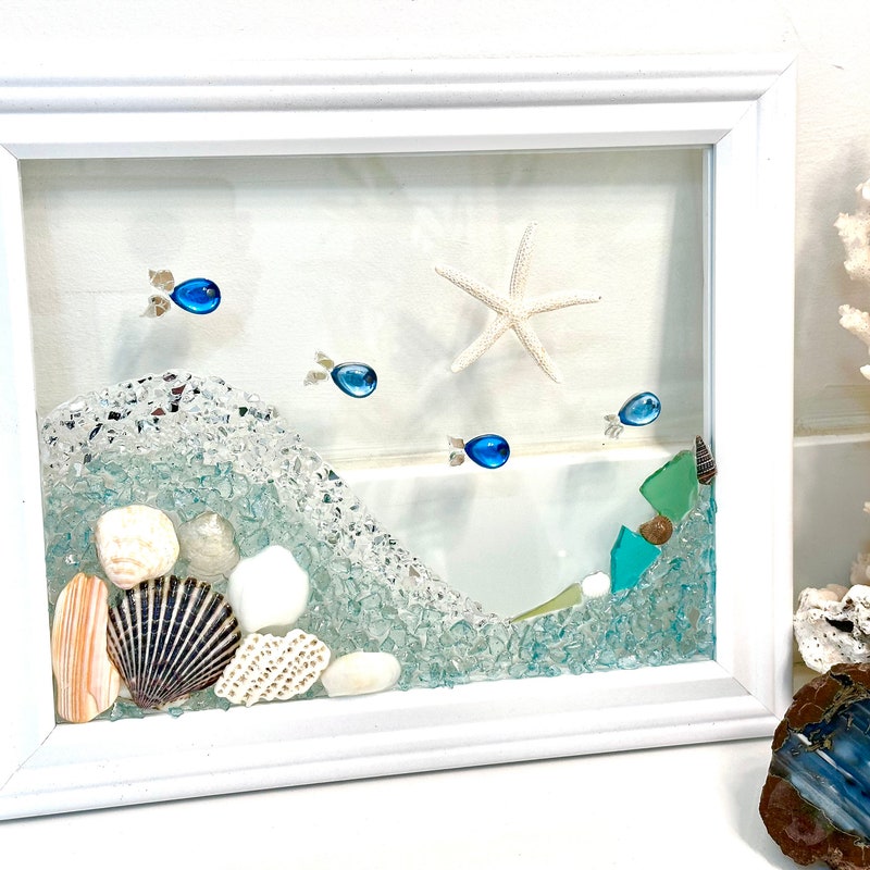 Fish Framed Sea Glass Art - Etsy