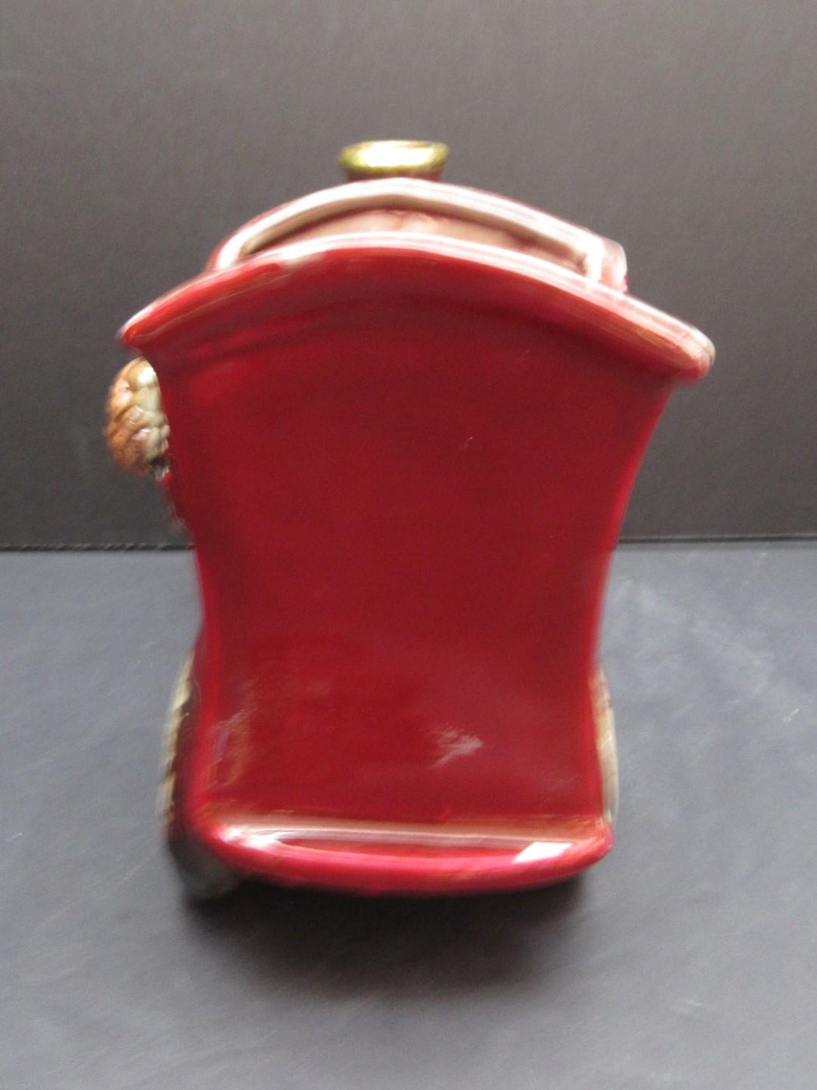 Vintage Christmas Train Pottery Planter With Gold Tone Accents Steam ...