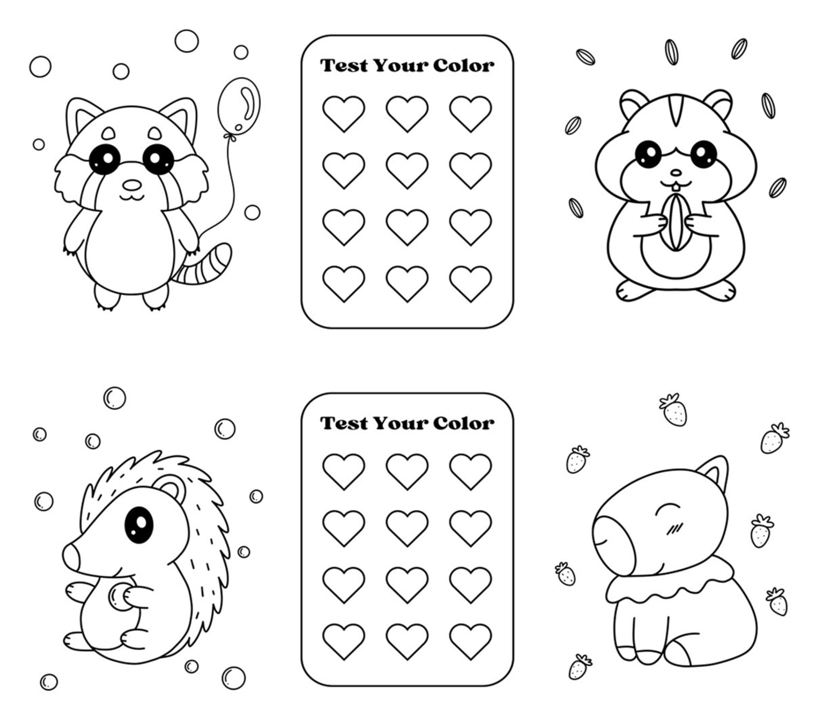 13 Cute Animals Coloring Pages for Kids Coloring Pages Printable ...