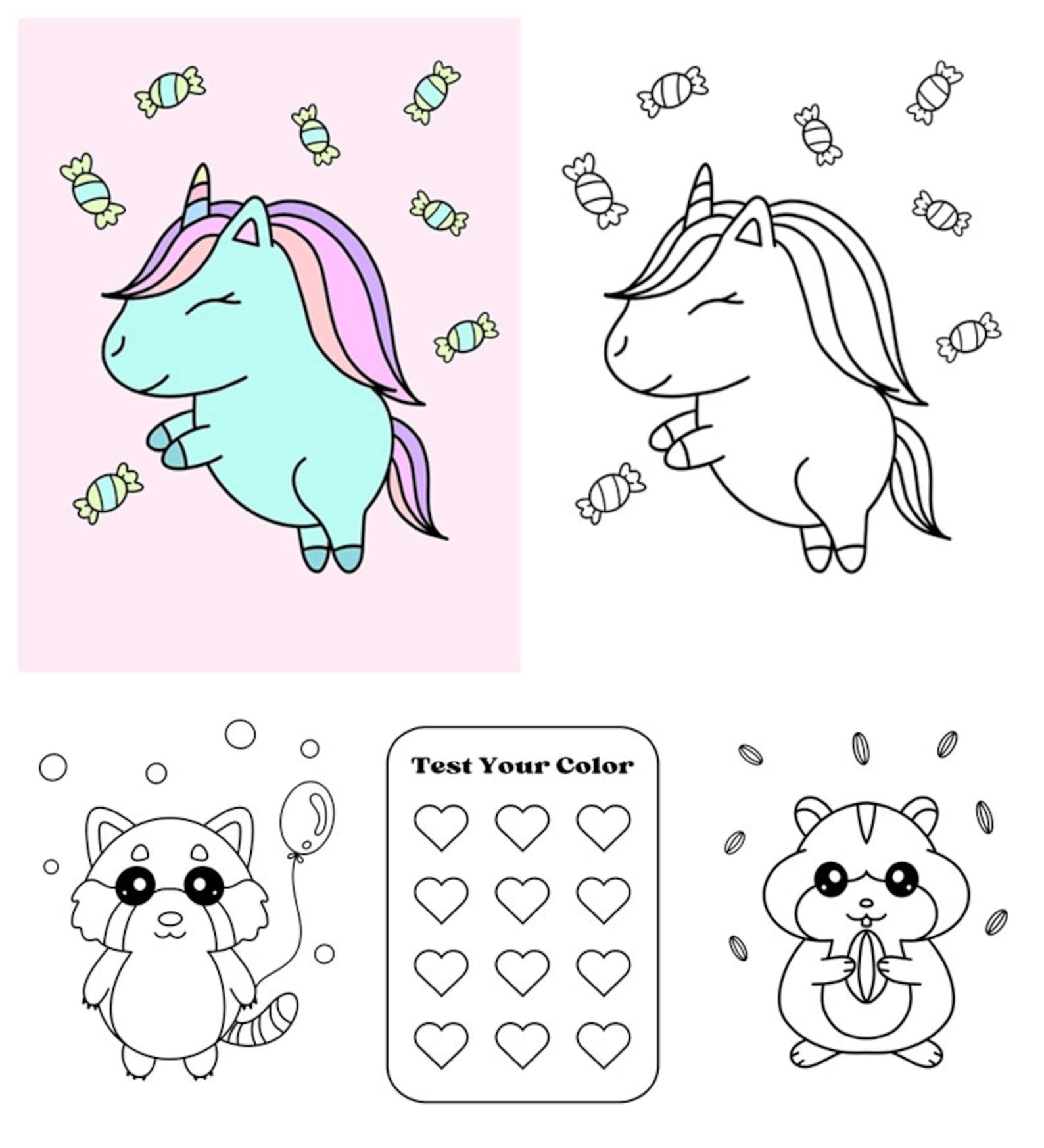 13 Cute Animals Coloring Pages for Kids Coloring Pages Printable ...