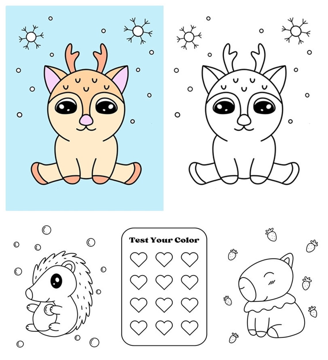 13 Cute Animals Coloring Pages for Kids Coloring Pages Printable ...
