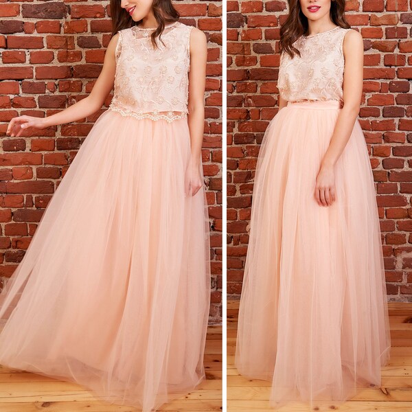 Peach Tulle Skirt - Etsy