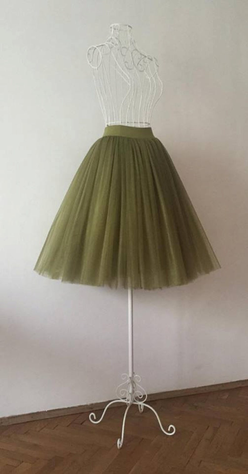 Army Green Midi Tulle Skirt Princess Flowy Skirt Birthday - Etsy