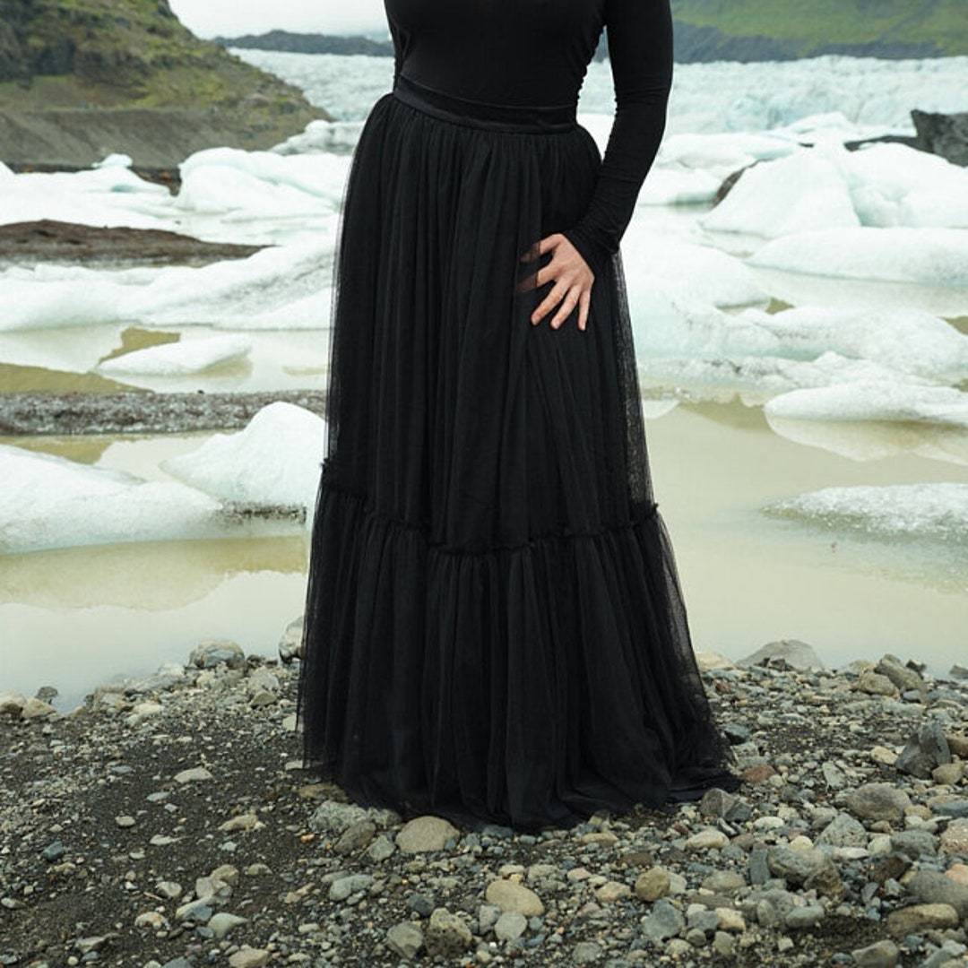 Dark Gothic Tulle Maxi Skirt – Dramatic Alternative Fashion ...