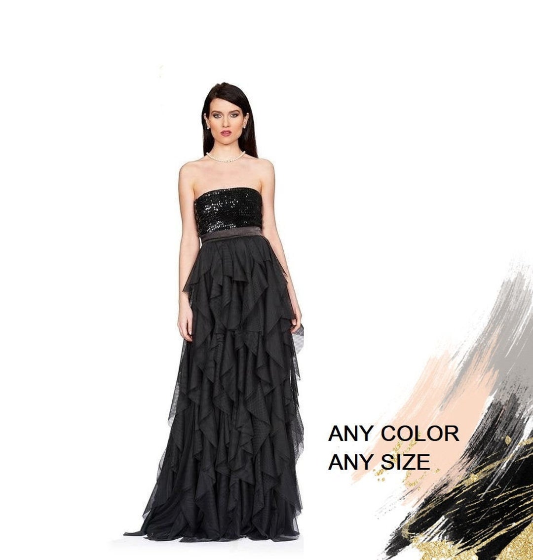 Black Wedding Skirt, Bridal Wear, Elegant Victorian Goth Maxi Flare for ...