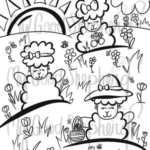 Coloring Page for Kids Sheep Animal Coloring Sheet Printable Instant ...