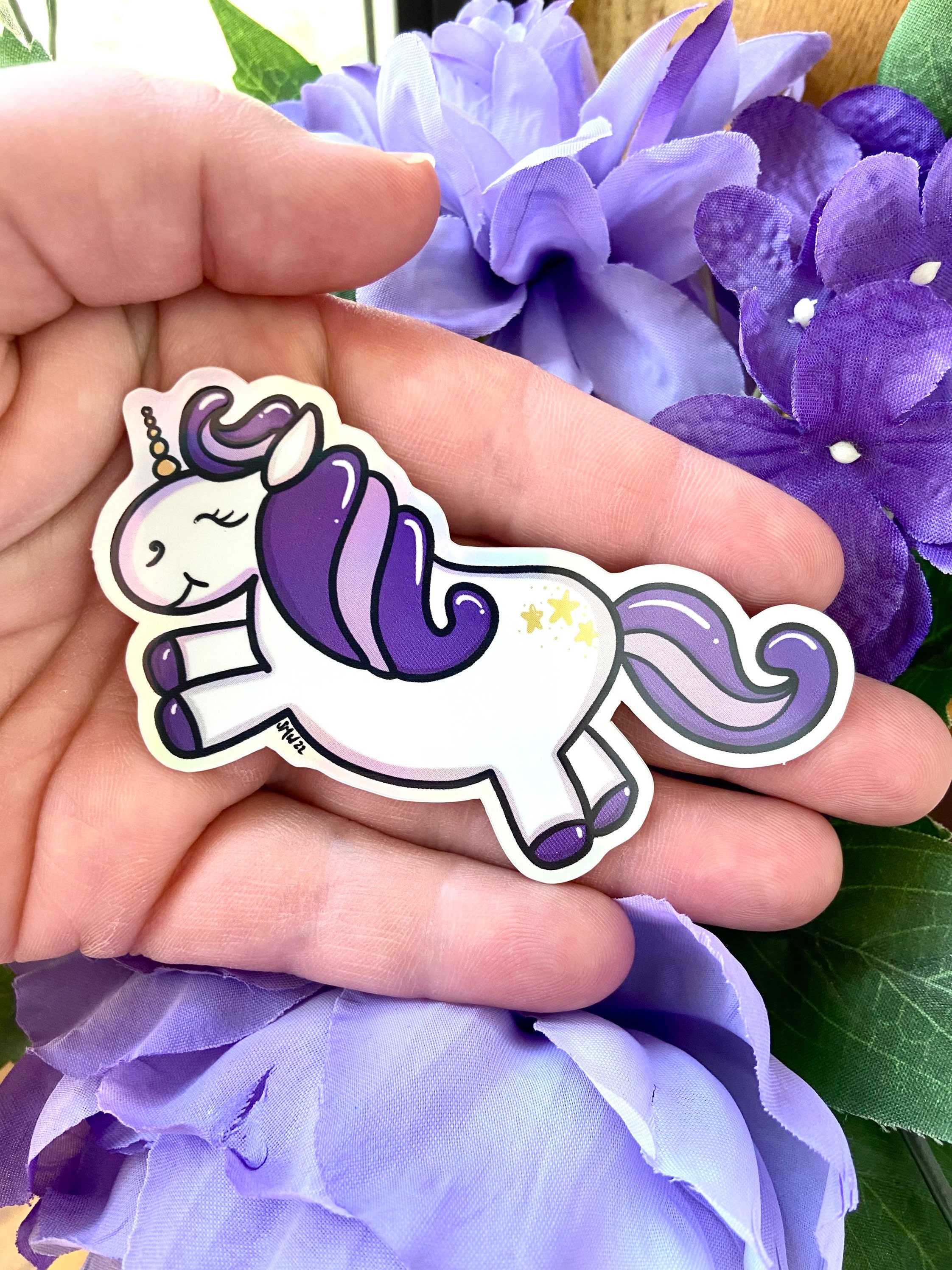 Unicorn Sticker, Holographic Unicorn Sticker, Vinyl Sticker, Decal - Etsy